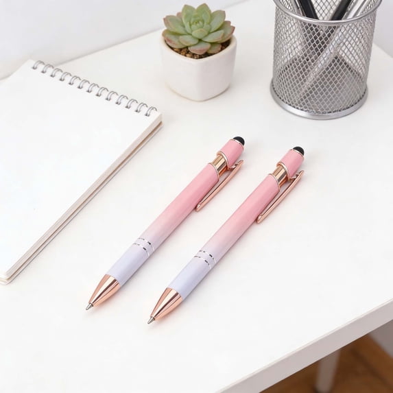 Metal Retractable Ballpoint Pen with Stylus Clip for Office Use, Note ...