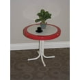 Metal Retro Round Table Red Coral and White - Walmart.com
