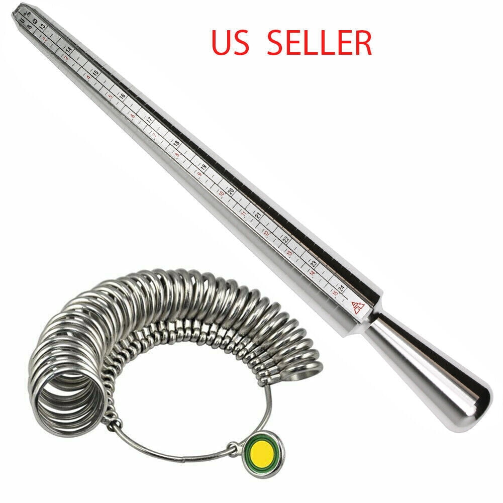 Ring Sizer Gauge Metal Mandrel Tool - Finger Sizing Stick For Jewelry ...