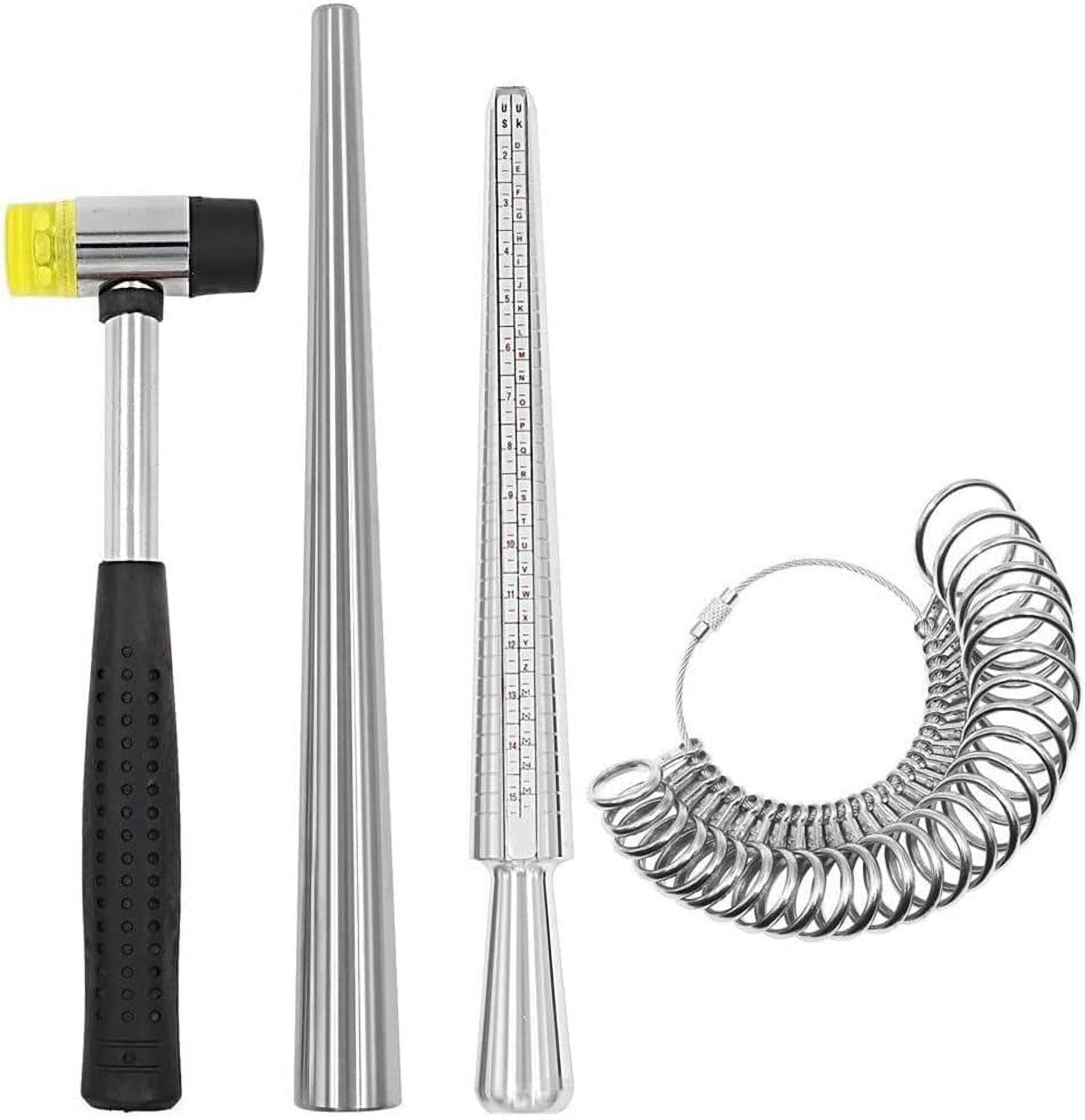 Metal Ring Sizer Set Finger Measuring Ring with Rings Mandrel Sizer ...