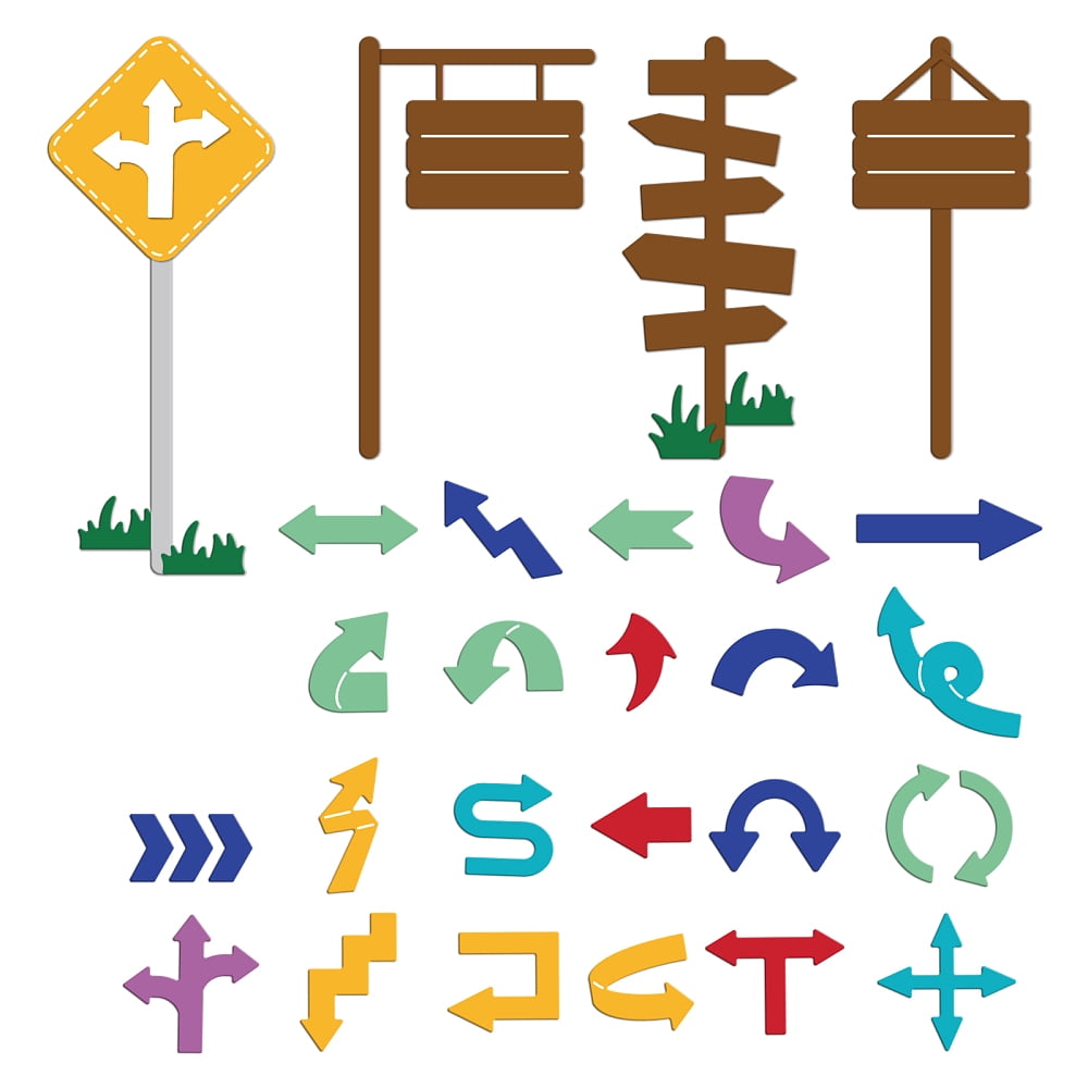 Metal Road Sign Cut Dies Direction Arrow Template Wooden Road Sign and ...