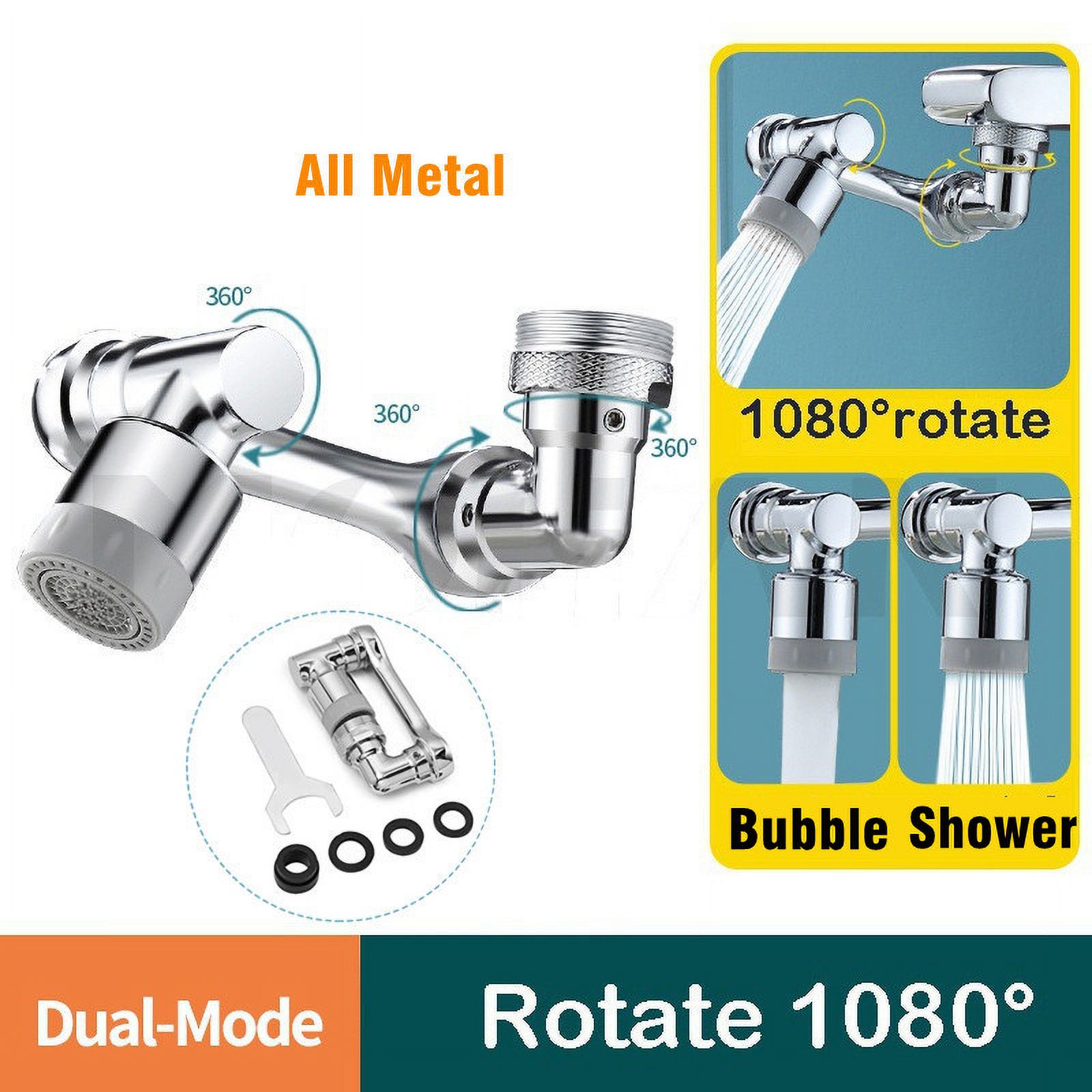 Metal Robotic Arm Faucet Extender 360/720/1080 掳 Rotation Pressurized ...