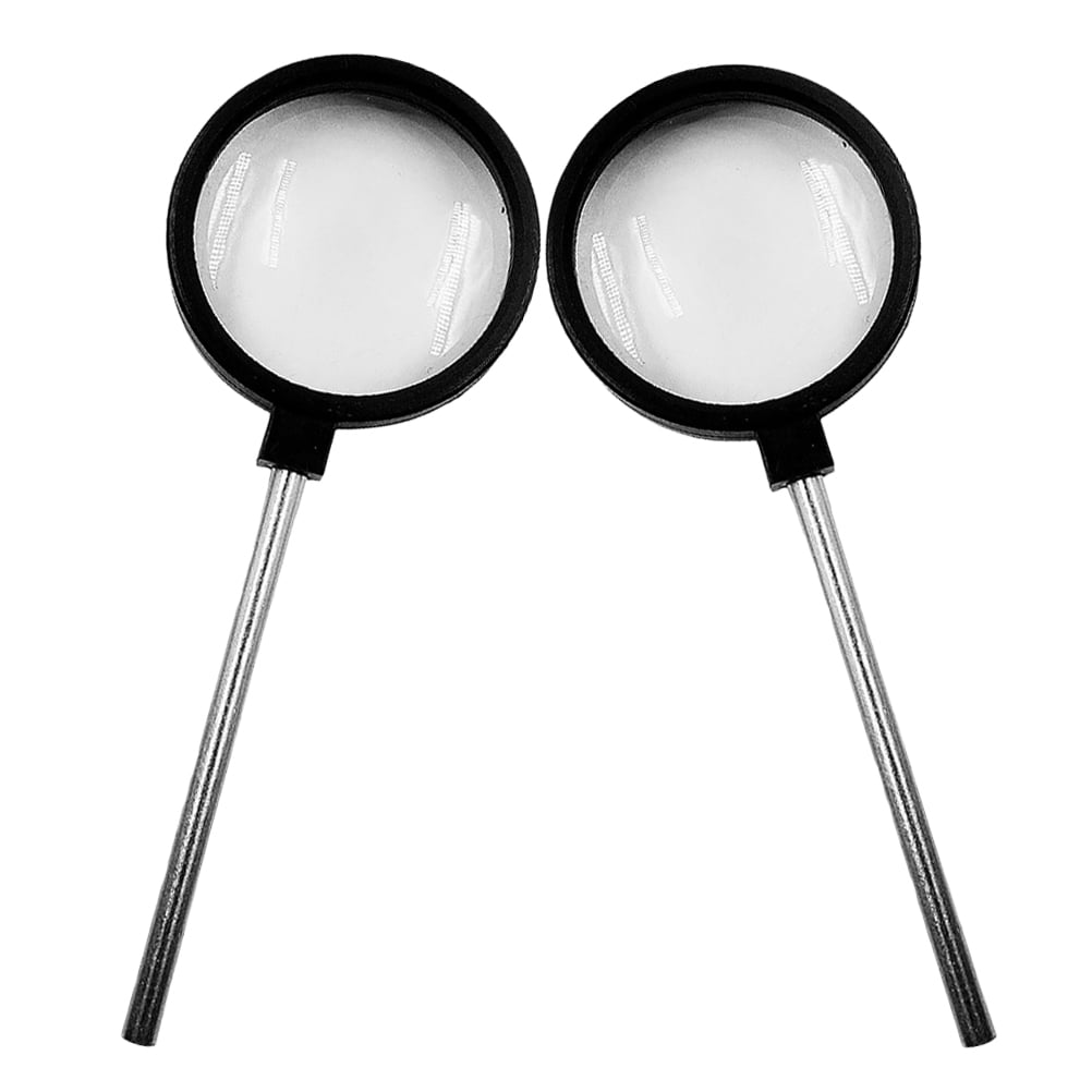 Metal Rod Plastic Loupes Hand Held Magnifying Glass Convex Concave Lens ...