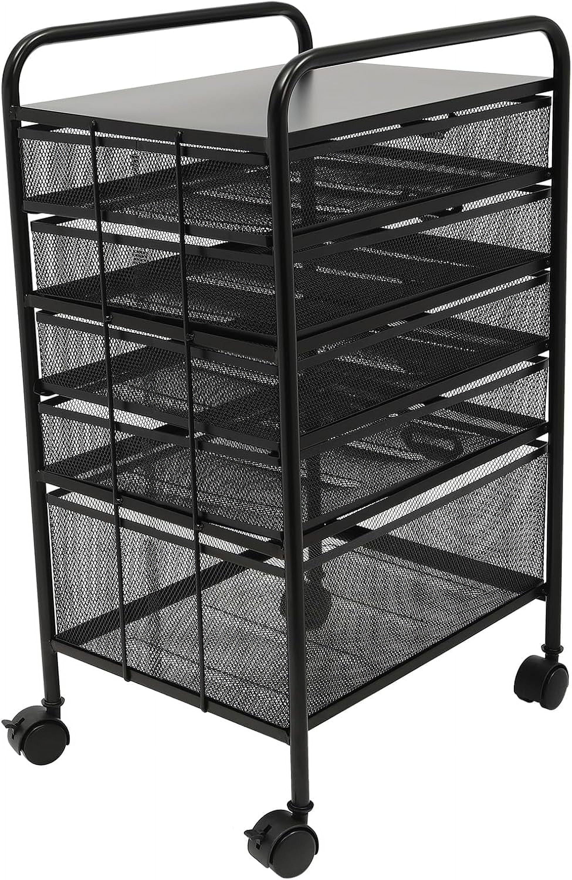 Metal Rolling File Carts Craft Cart Organizer with Wheels Cart ...