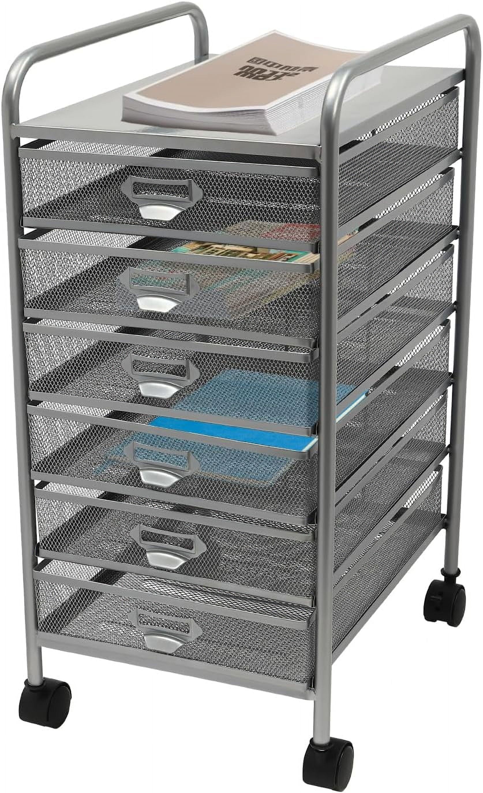 Metal Rolling File Carts Craft Cart Organizer with Wheels Cart ...