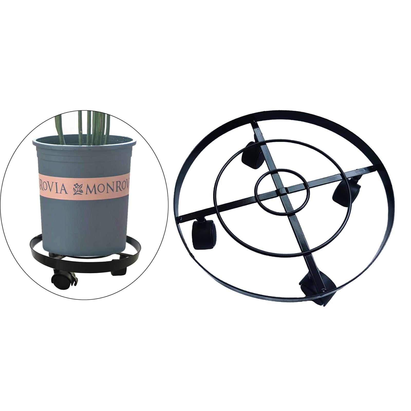 Metal Rolling Round Plant Stand Trolley Planter Holder Saucer Tray ...
