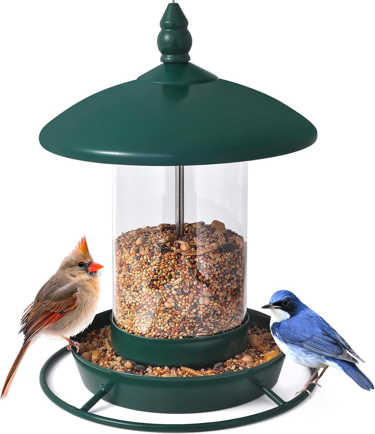 Metal Roof Bird Feeder - Chew Proof for Outdoor Hanging Wild Bird Seeds ...
