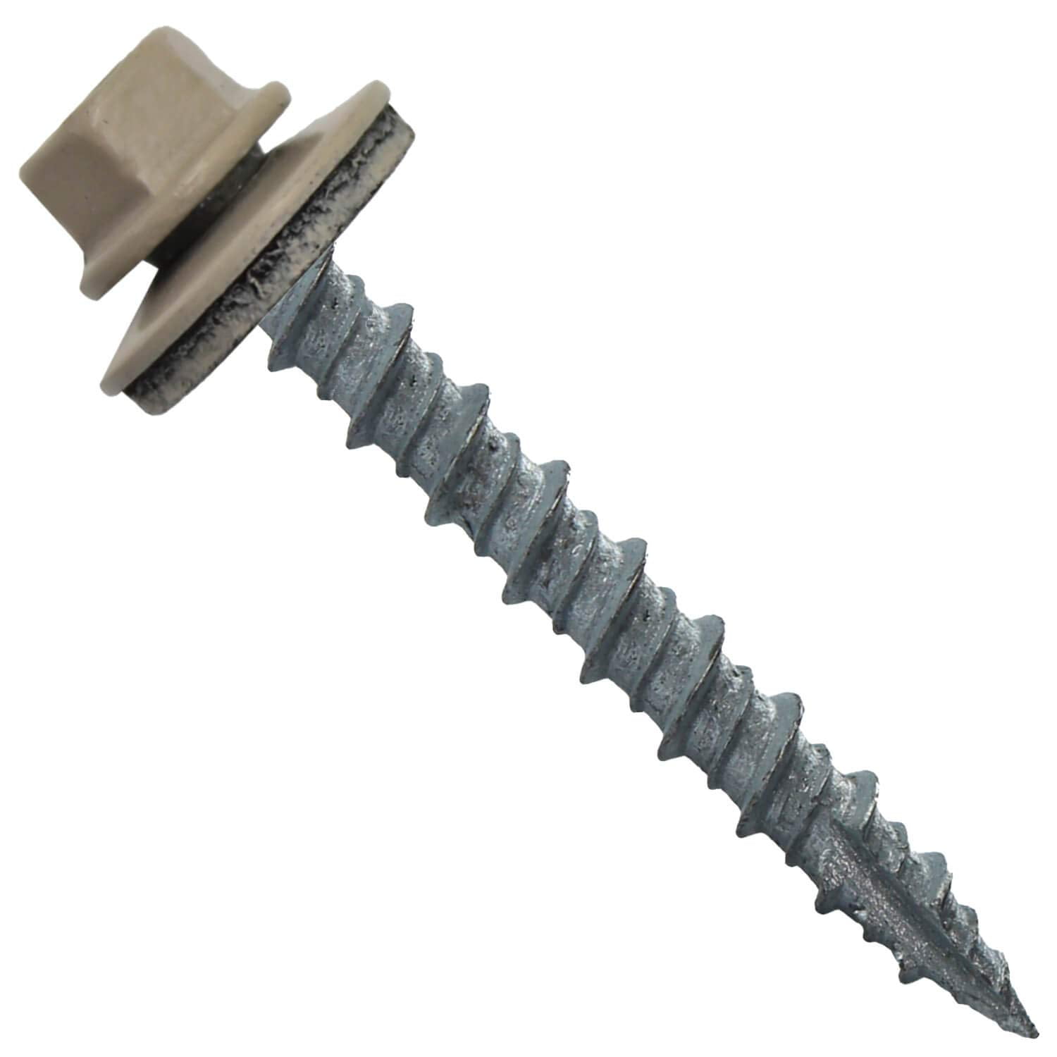 Metal Roofing Screws: (1000) 10 x 1-1/2" Surrey Beige Hex Head Sheet ...