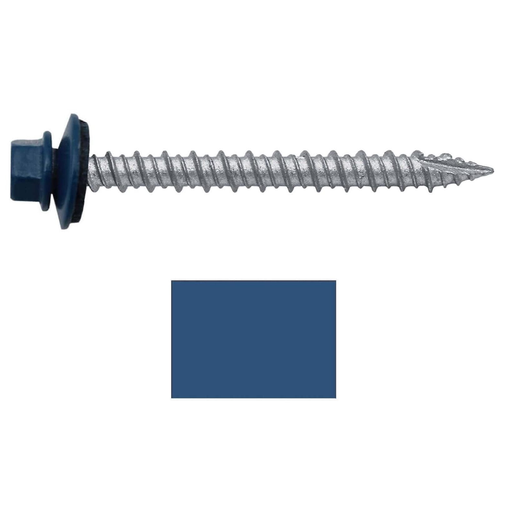 Metal Roofing Screws: (1500) 10 x 2 Heron Blue Hex Head Sheet Metal ...