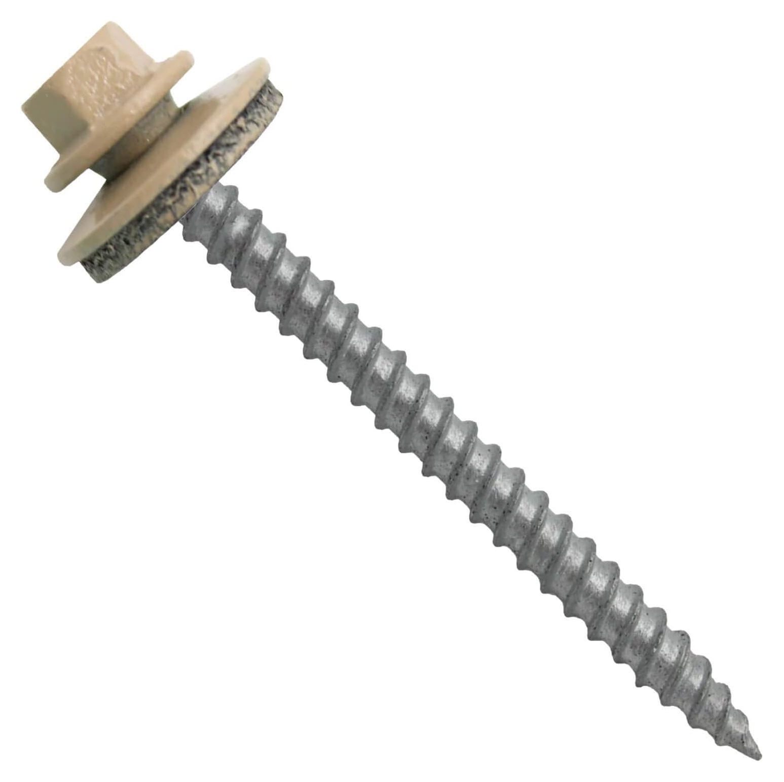 Metal Roofing Screws: (250) 12 x 2-1/2" TAN Hex Head Sheet Metal Roof ...