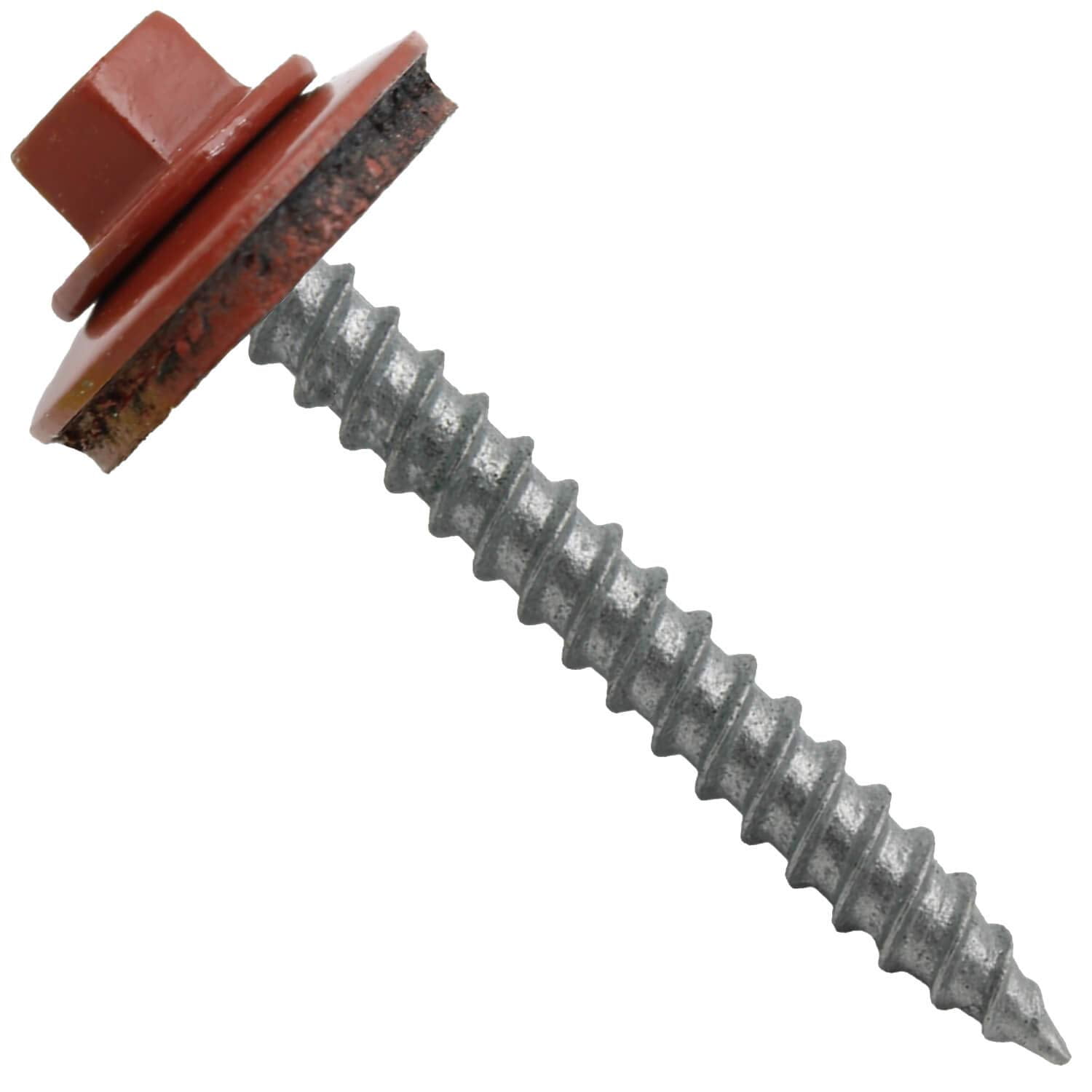 Metal Roofing Screws: (250) 12 x 2 RED Hex Sheet Metal Roof Screw ...