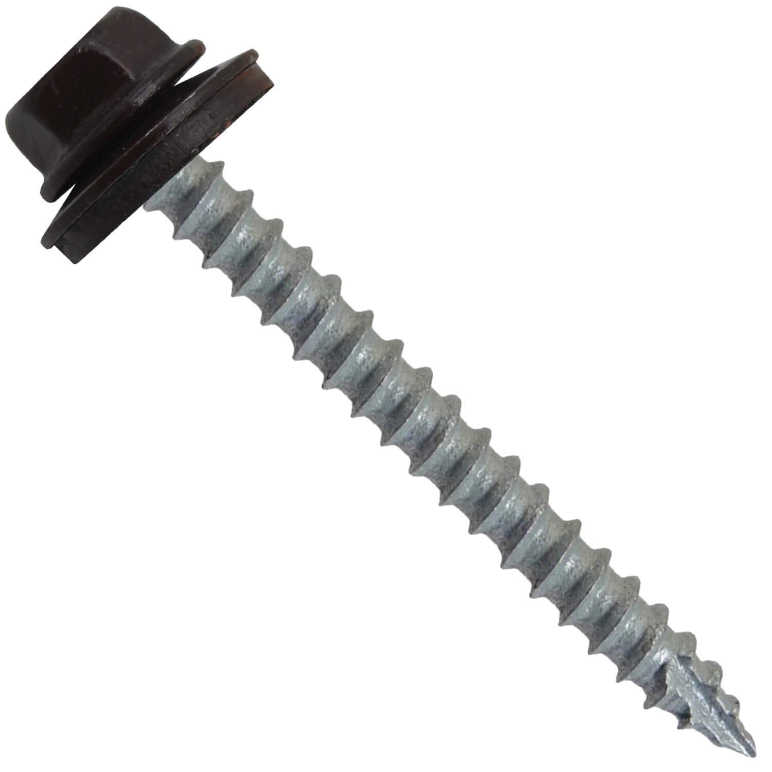 Metal Roofing Screws: (250) Screws x 2-1/2" Dark Brown Hex Head Sheet ...