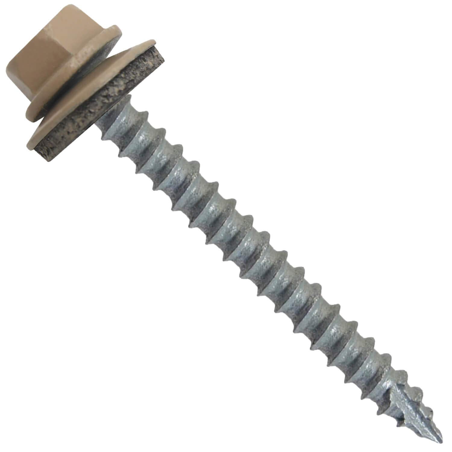Metal Roofing Screws: (250) Screws x 2-1/2" TAN Hex Head Sheet Metal ...