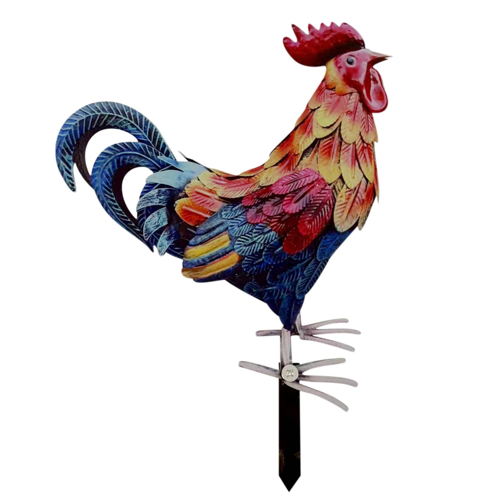 Metal Rooster Statues, Outdoor Garden Statues, Metal Chicken Decor ...