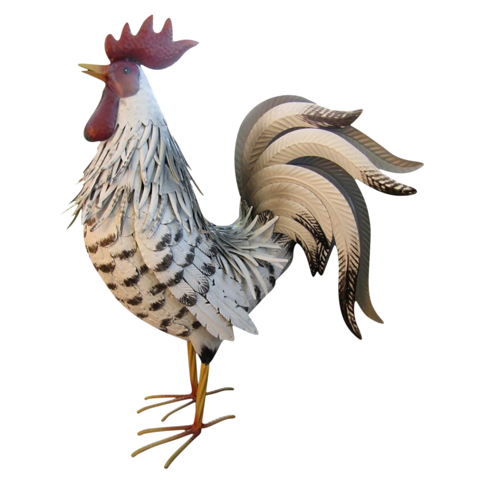 Metal Rooster Garden Statues & Sculptures, Chicken Yard Art Decor ...