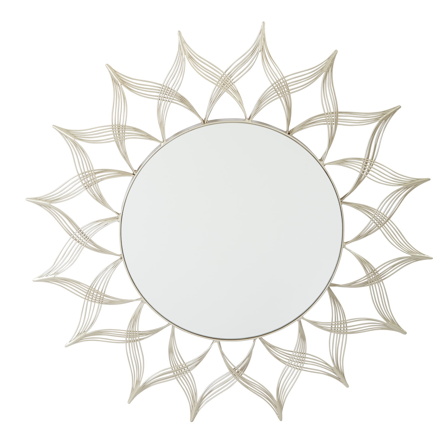 Metal Round Mirror-Color:Silver,Material:Glass,Number of Items:EA,Size ...