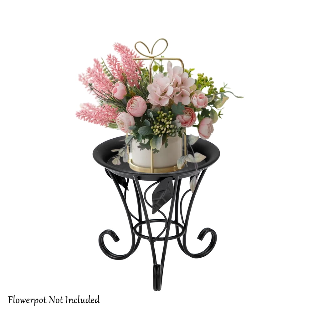Hassch 5.12'' Round Metal Plant Stand, Rustproof Heavy Duty Decorative ...