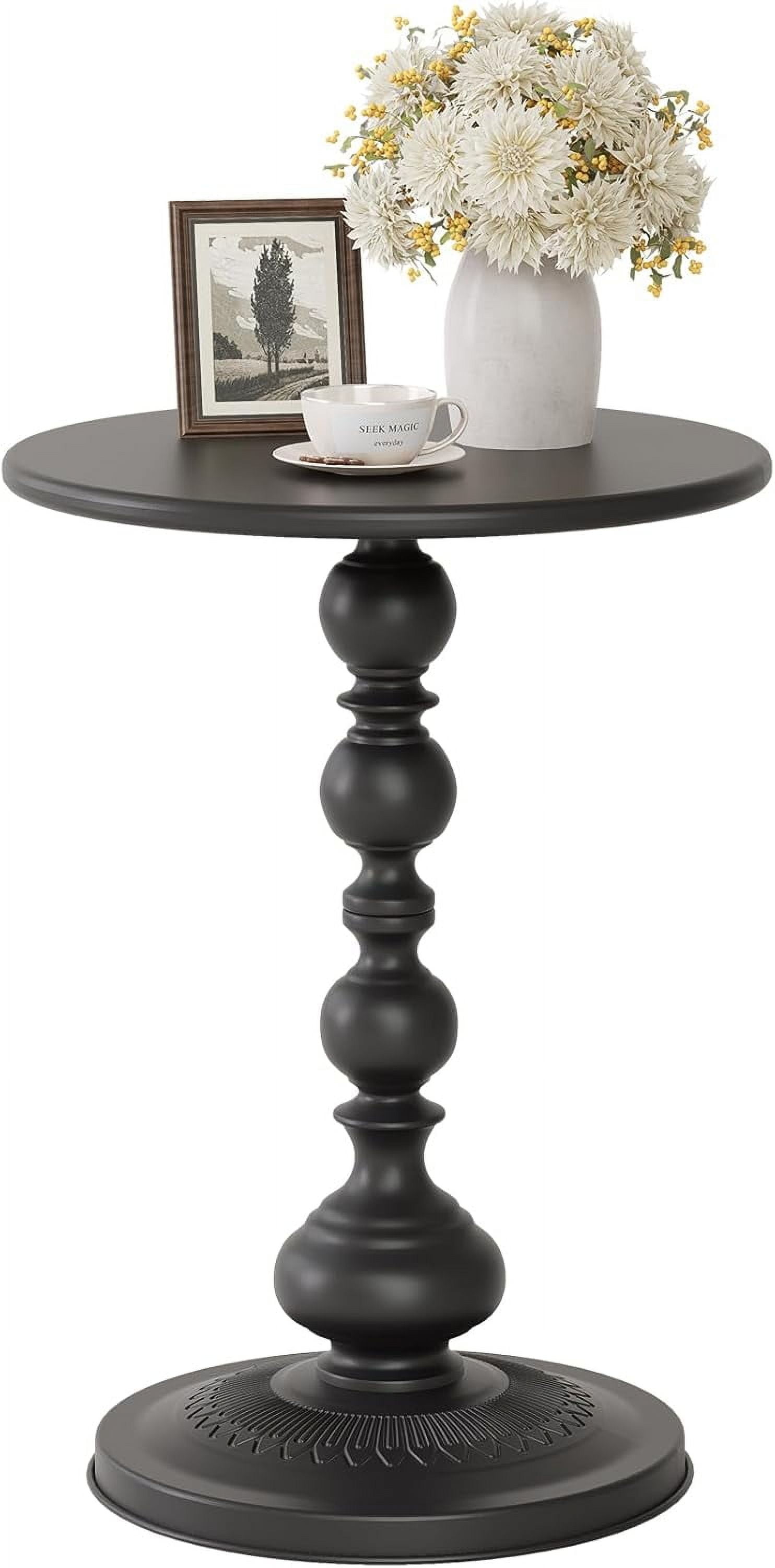 Metal Round Side Table, Small Drink Table for Small Spaces, Matte ...