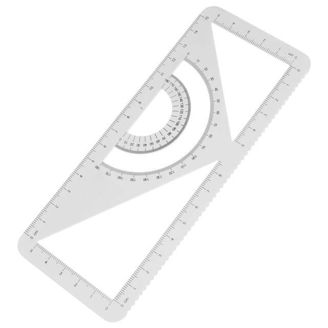 Metal Ruler Architect Compass Protractor Metric Office Silver - Walmart.com