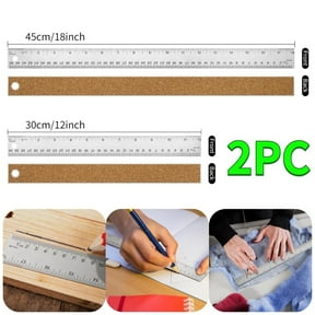 Pacific Arc Stainless Steel Ruler with Inch and Metric(mm), Non Skid ...