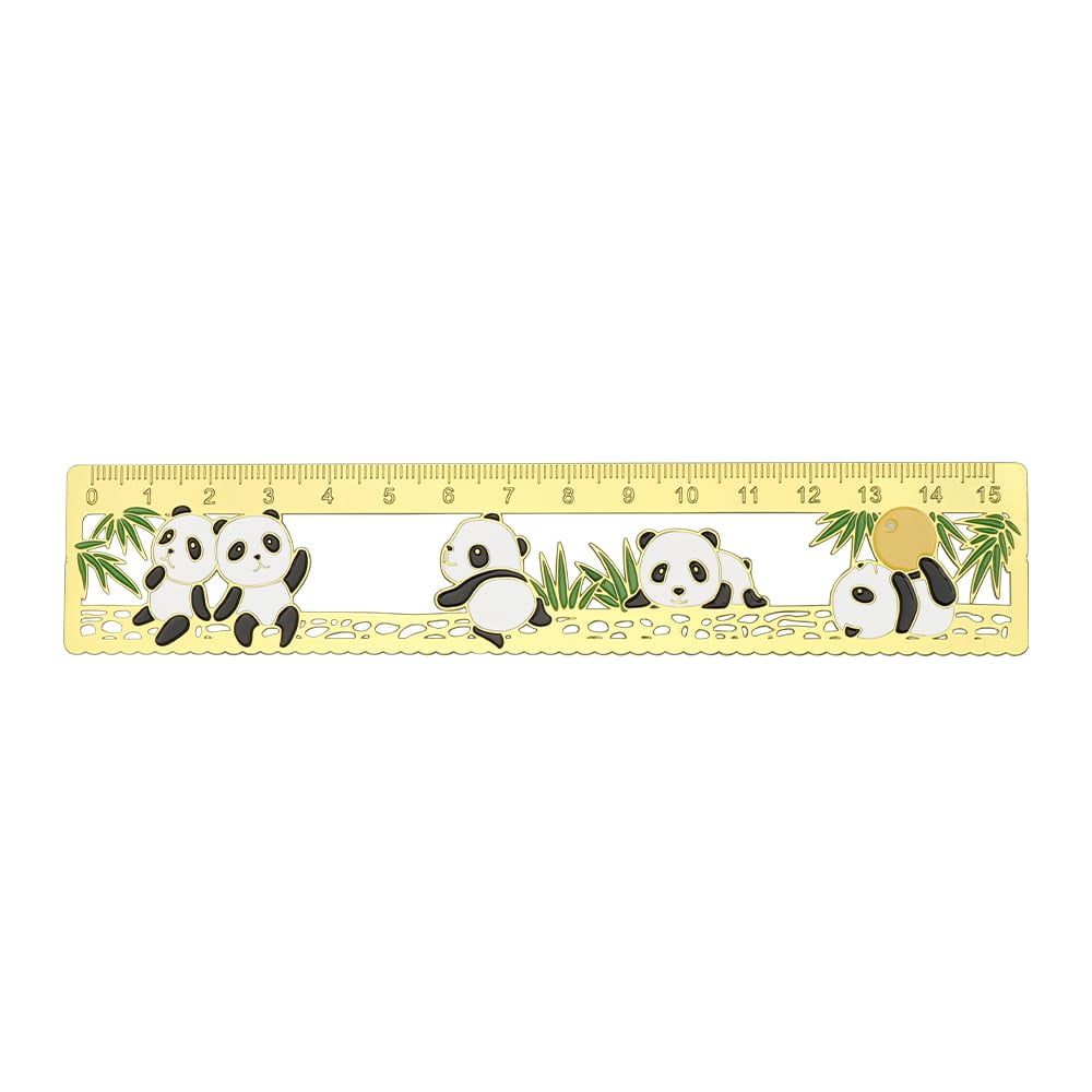 Metal Ruler Hollow Brass Rulers 6 Inch Panda Metal Bookmarks Straight ...
