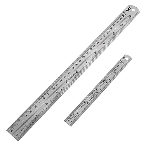 Metal Ruler Set, 6 inch Ruler and 12 inch Ruler. Ruler Inches and ...