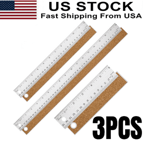 Pacific Arc, Stainless Steel Ruler with Inch (32nd & 64th) and Pica ...