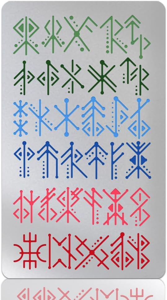 Metal Runes Stencil for Craft Wood Burning Viking Bind Runes Stencil ...