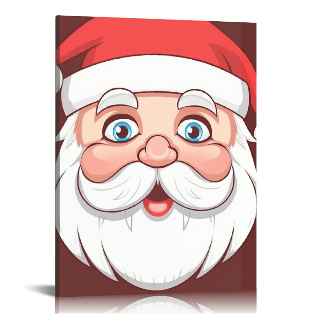 , Metal Santa Face Sign - Wall Metal Door Hanger Christmas Ornament ...