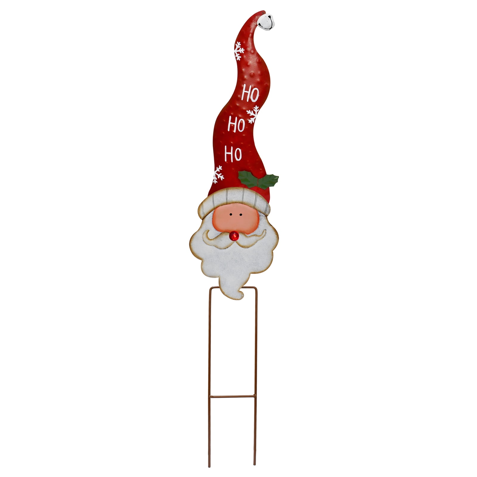 Metal Santa Garden Stake Blinking LED Nose Christmas Santa Yard Stake ...