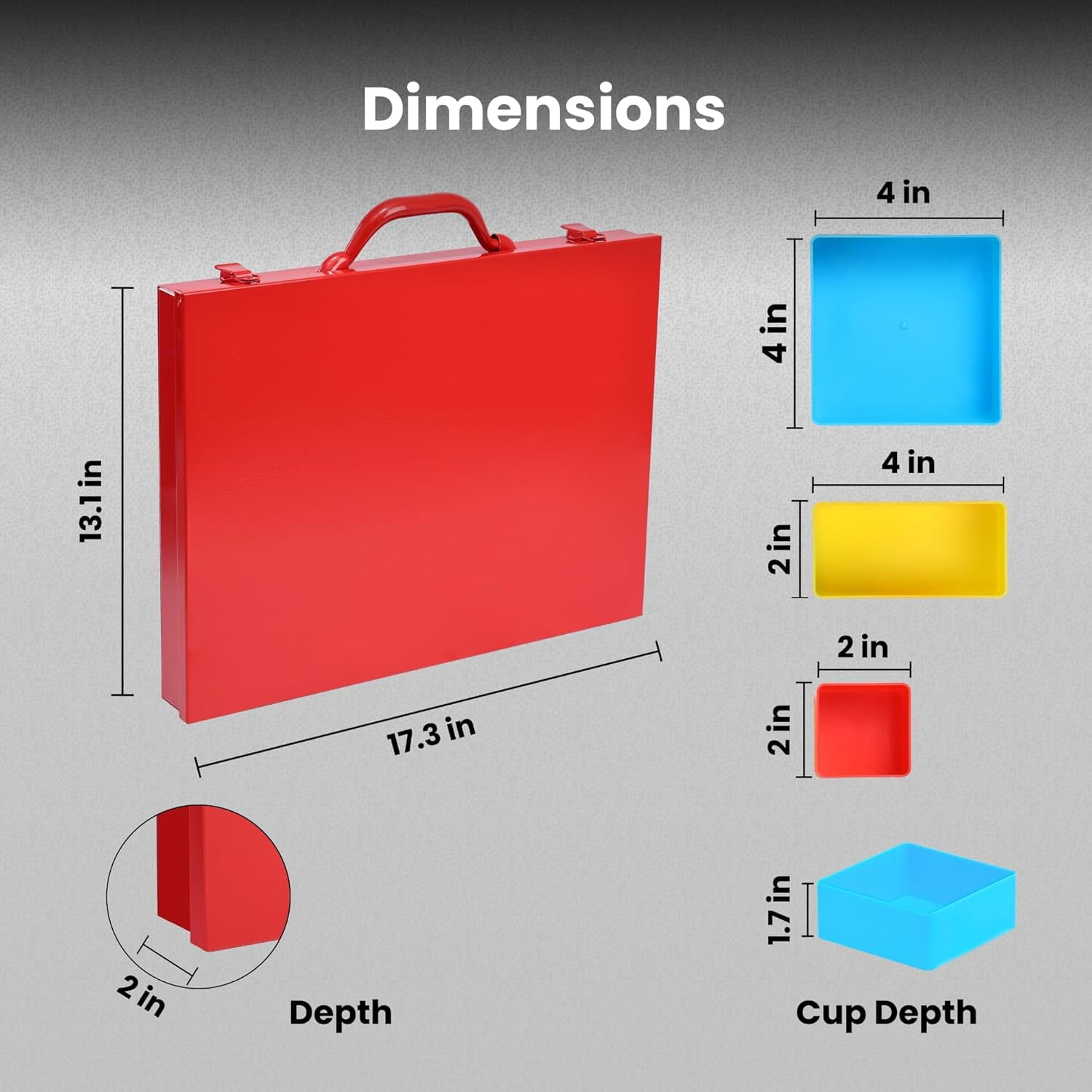 Metal Screw Organizer Box - Nut and Bolt Organizer with 20 Removable ...