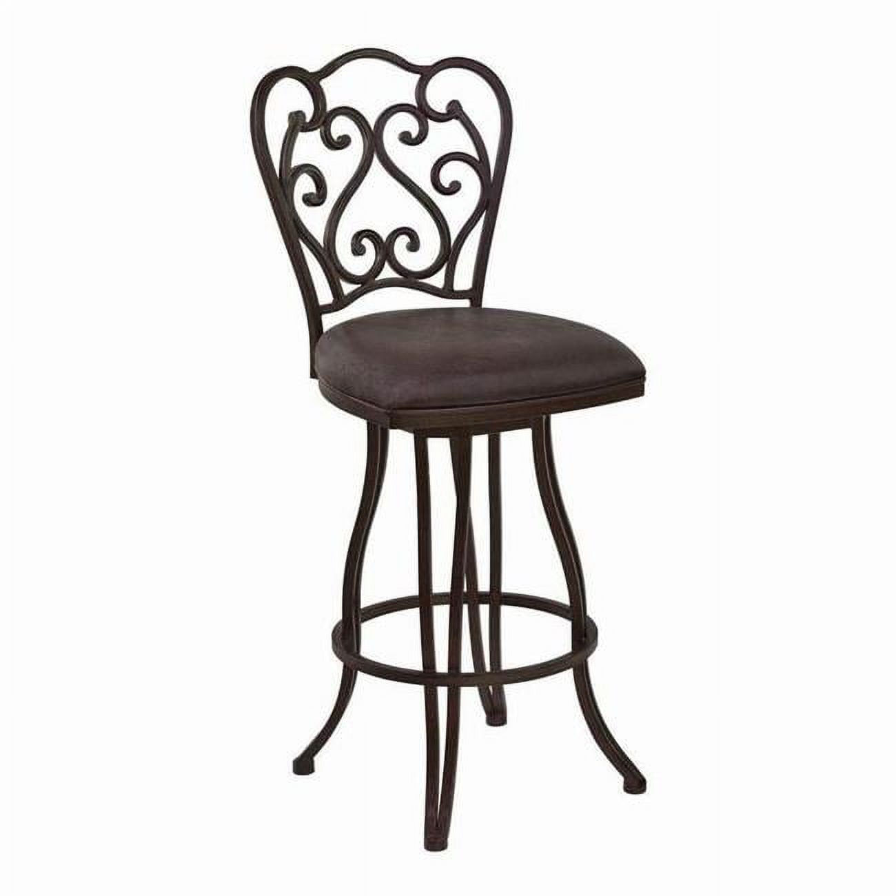 Metal Scroll Design Open Back Counter Height Barstool, Gray - Walmart.com