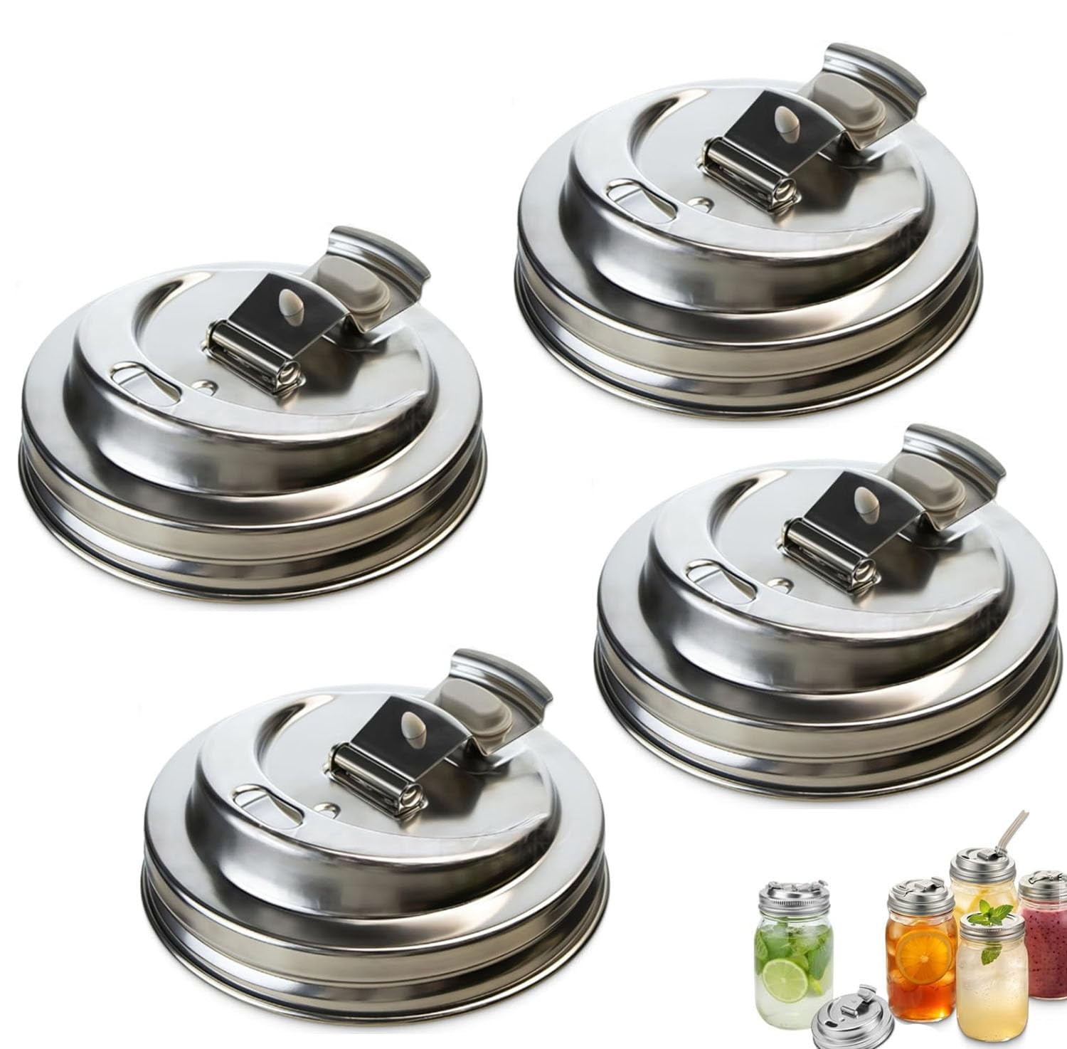 Metal Shaker Lids for Mason Jars, Reusable Mason Jar Lid for 16/24/32 ...