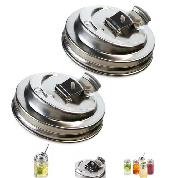 Metal Shaker Lids for Wide Mouth Mason Jars, Reusable Leakproof Flip ...