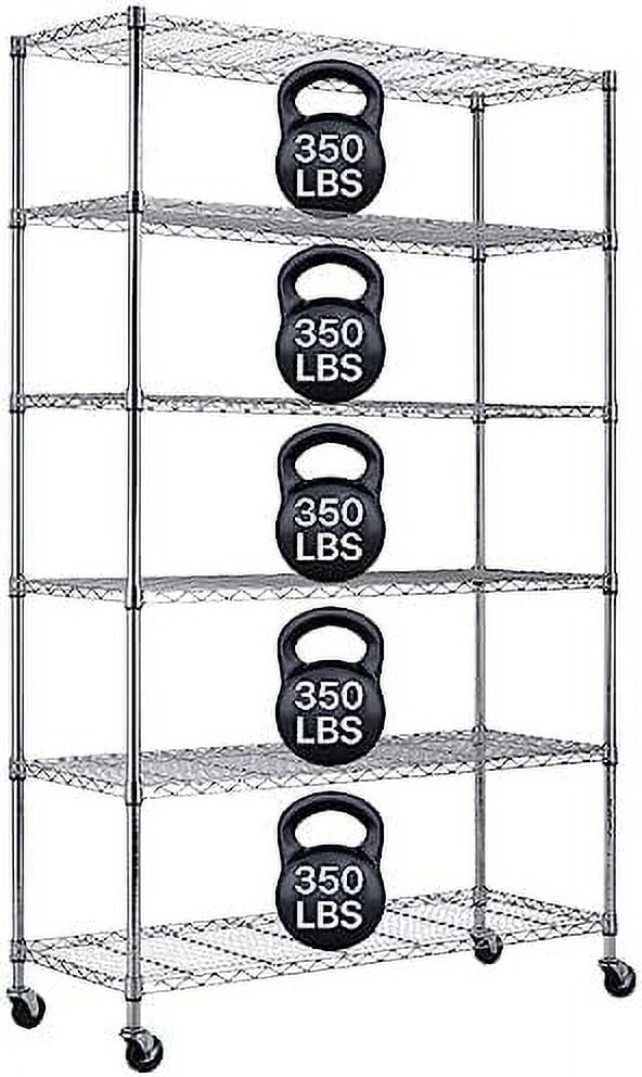 Metal Shelves 6 Layer Wire Shelving on Wheels Heavy Duty Metal Rack ...