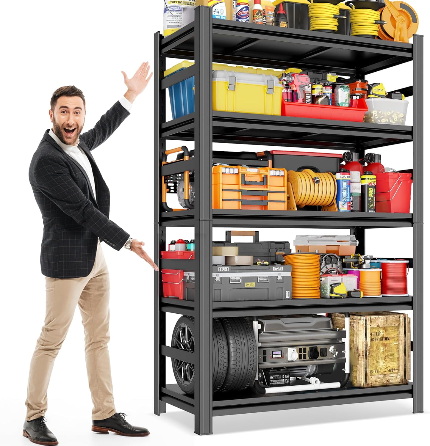 Metal Shelving, Heavy Duty 5-Tier Adjustable Storage Rack, Storage ...