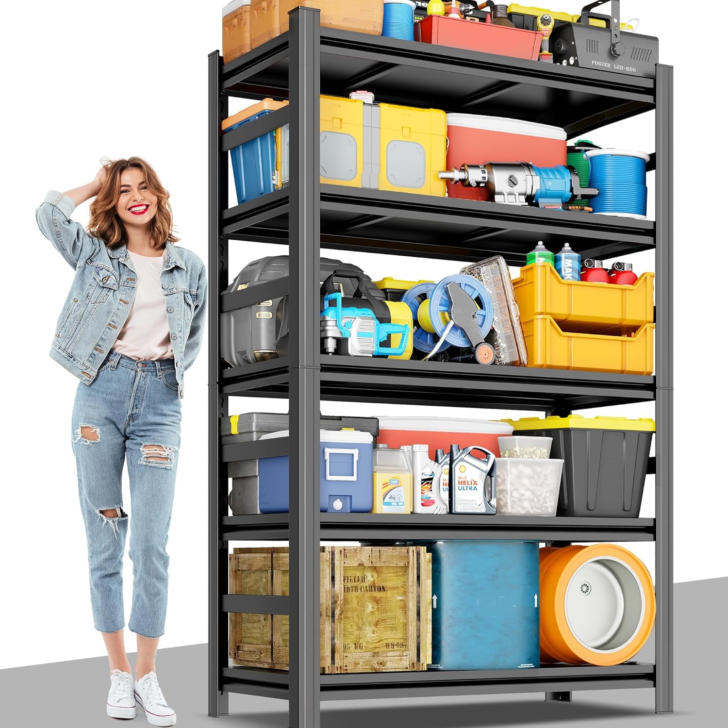 Metal Shelving, Heavy Duty 5-Tier Adjustable Storage Rack, Storage ...