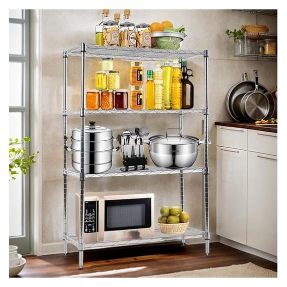 Metal Shelving Units 4 Tier, 1000 Lbs Capacity Storage Shelves, Heavy ...