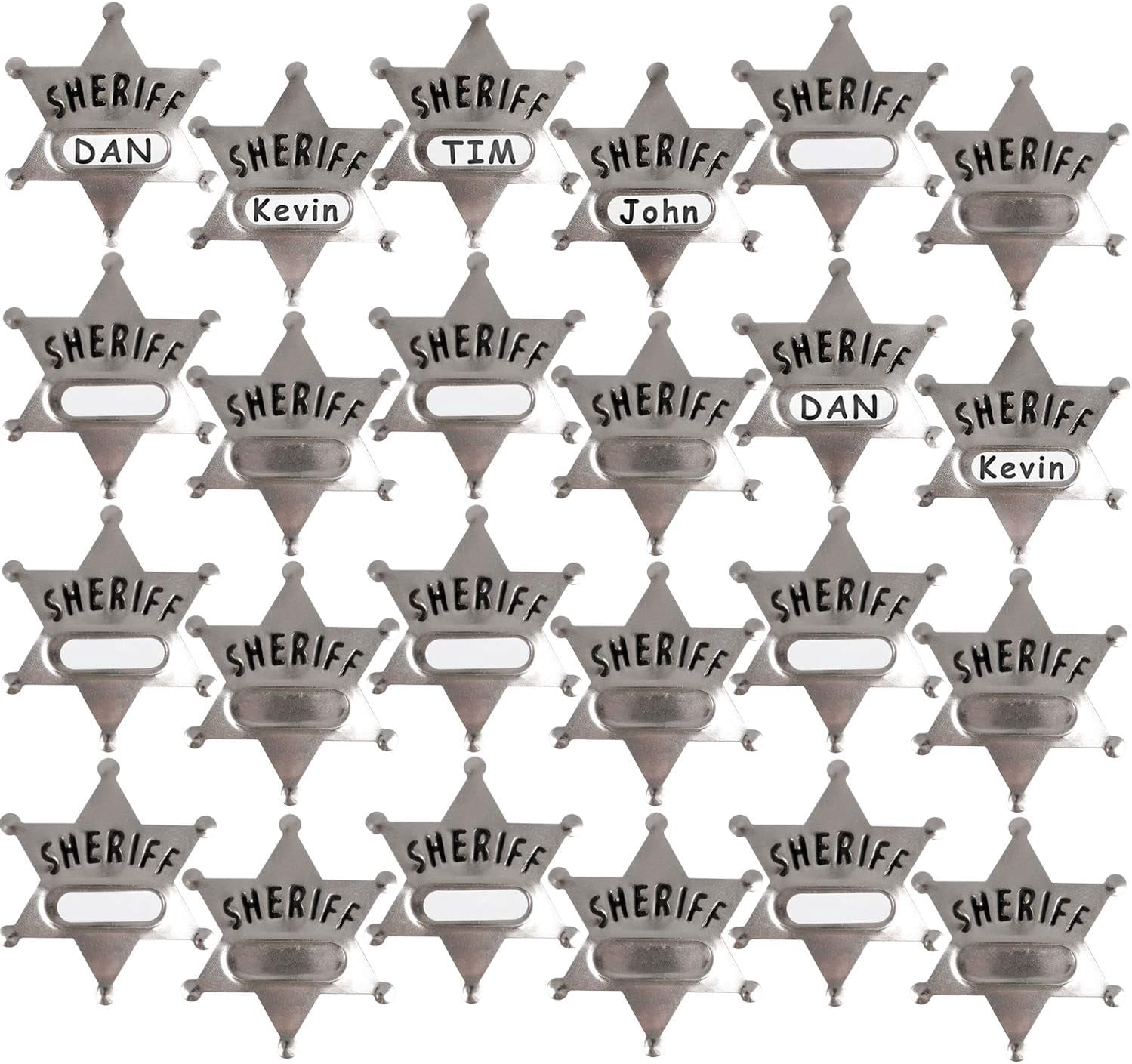 Metal Sheriff Badges - (Pack of 120) Silver Star Name Badges with ...