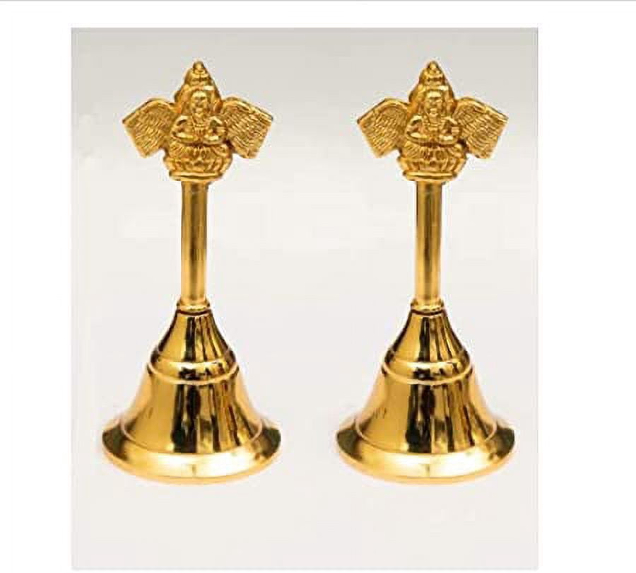 Metal Shiny Gold Colored Garuda Ghanti/Pooja Mandir Bell (Approx ...