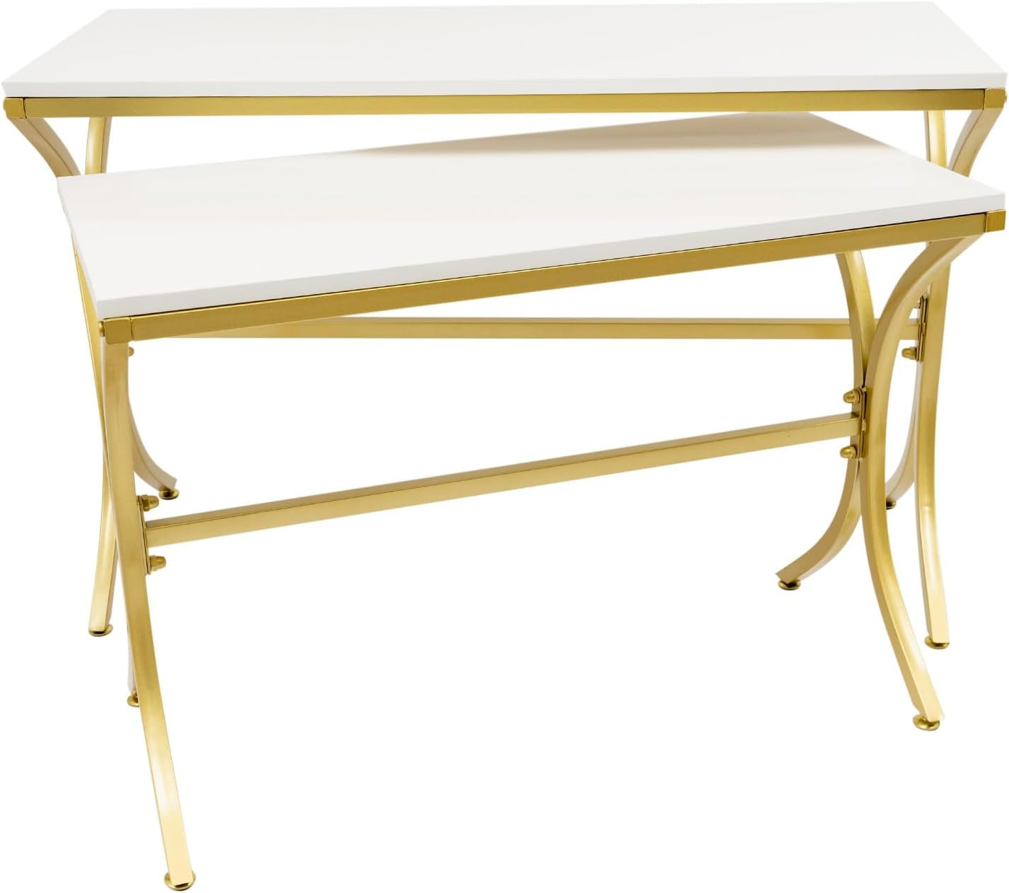 Metal Shoe Handbag Display Stand, 2 Tier Nesting Tables Retail Display ...