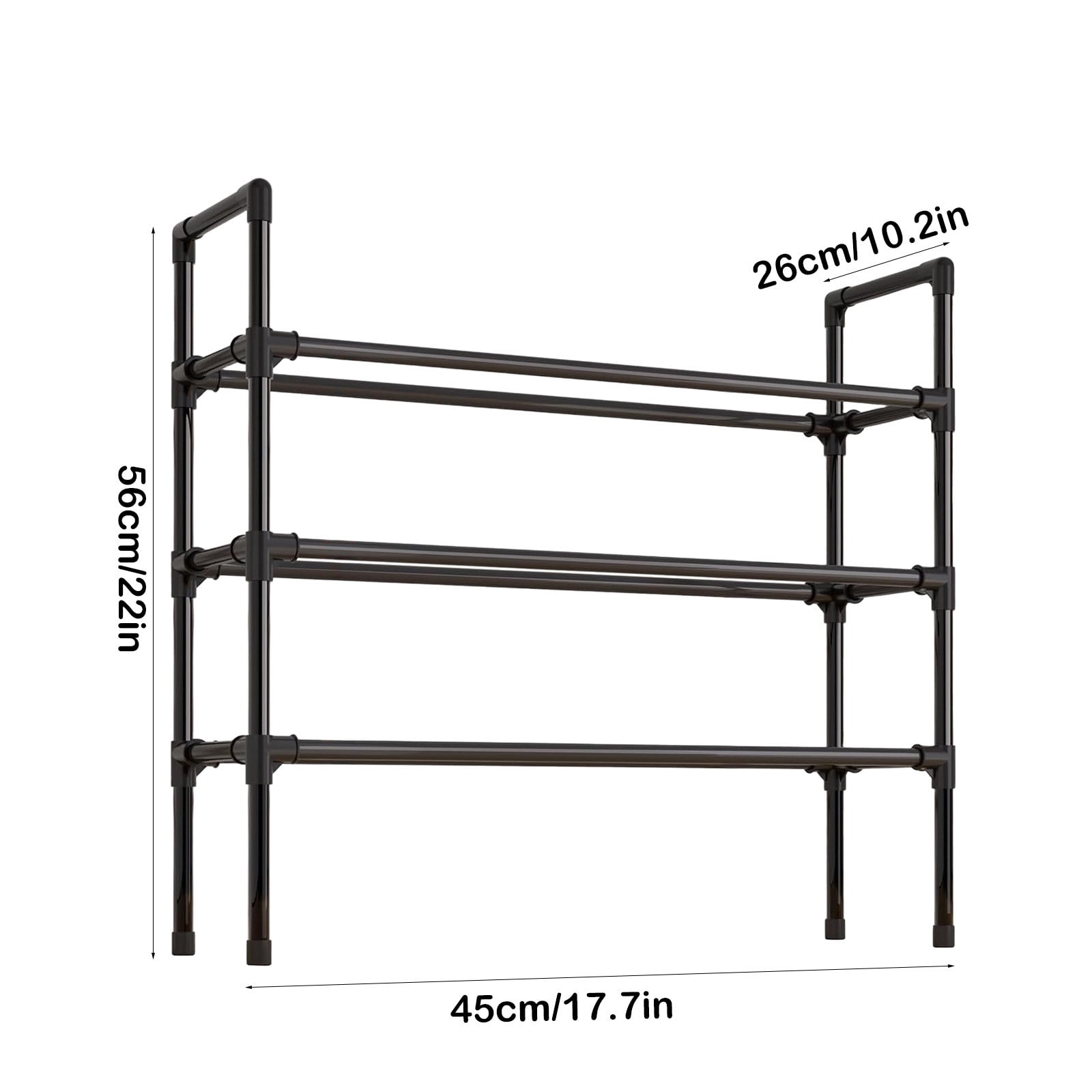 Metal Shoe Rack 3-Tier Metal Shoe Rack Freestanding Organizer Heavy ...