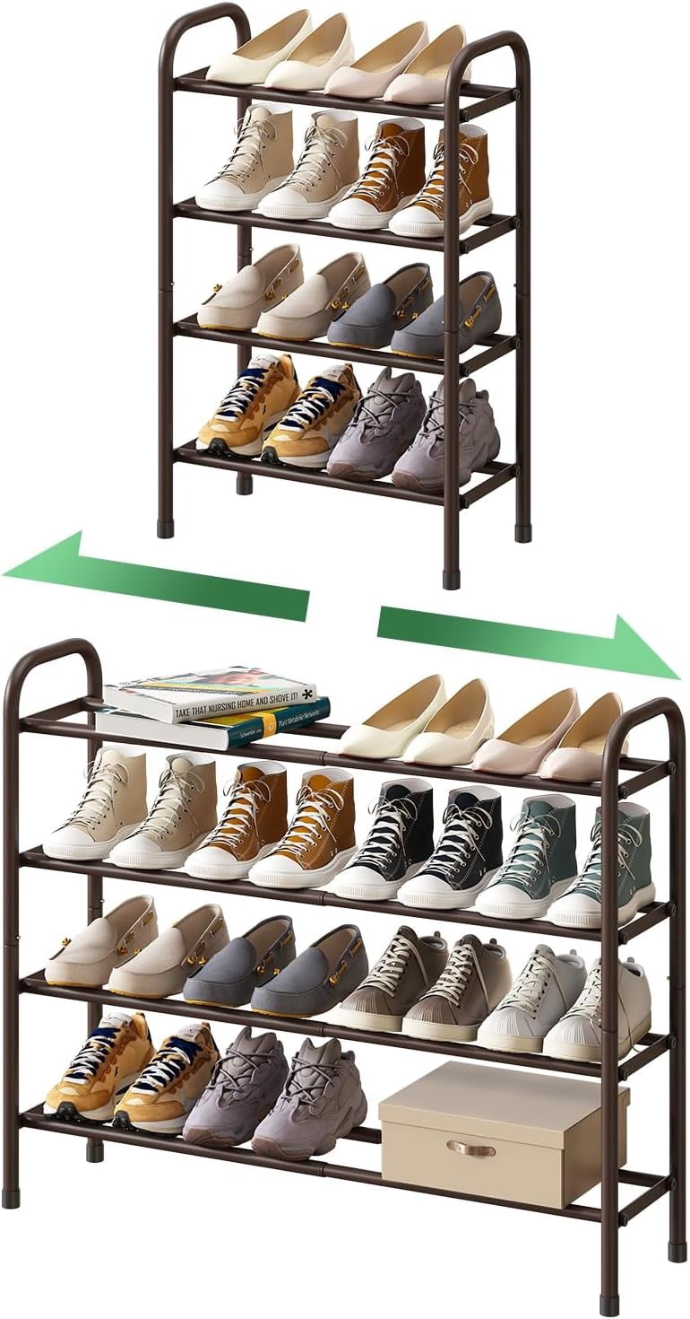 Metal Shoe Rack, Expandable Metal Shoe Rack for Closet, Entryway ...