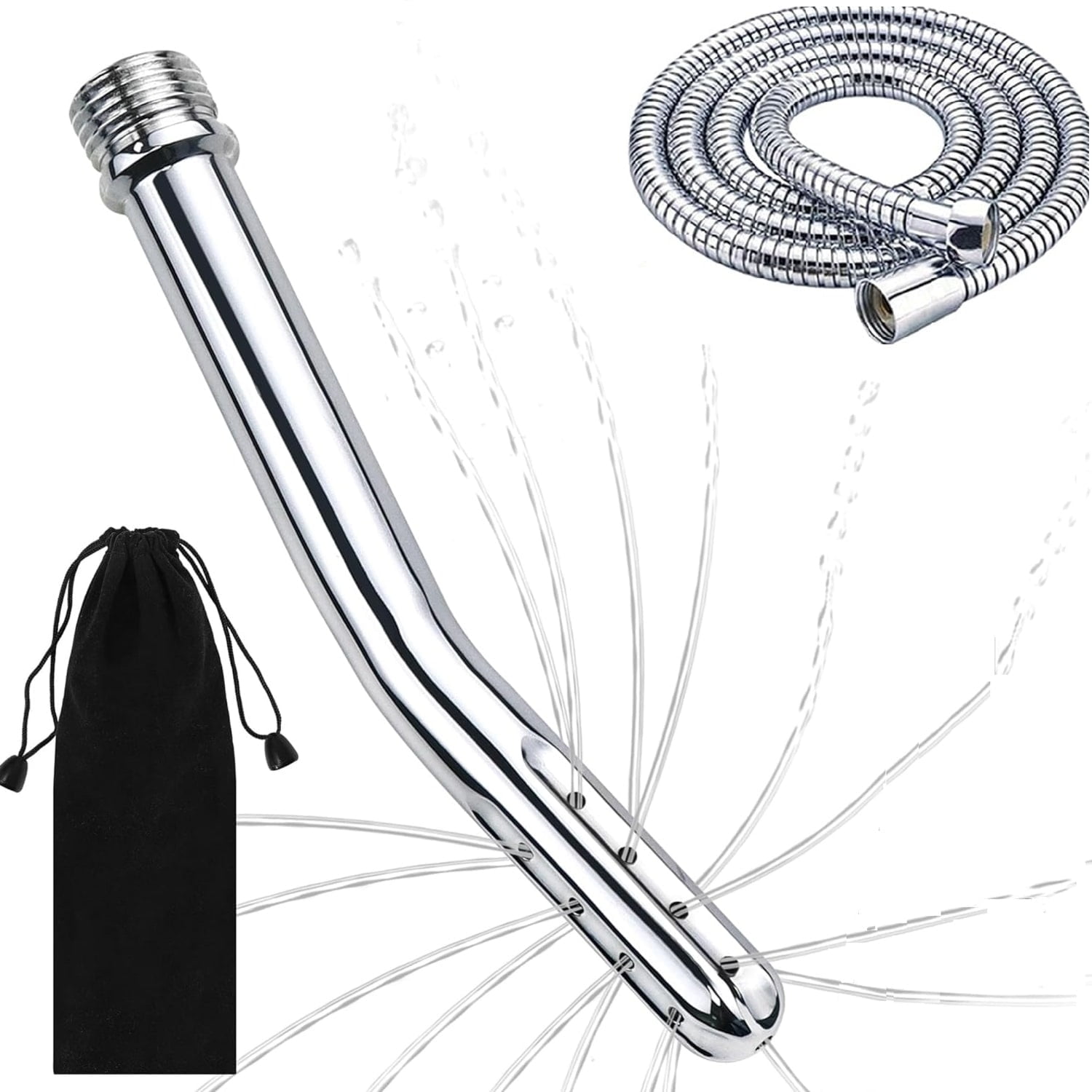 Metal Shower Cleaner Enema Douche System, Handheld Water Shower Nozzle ...