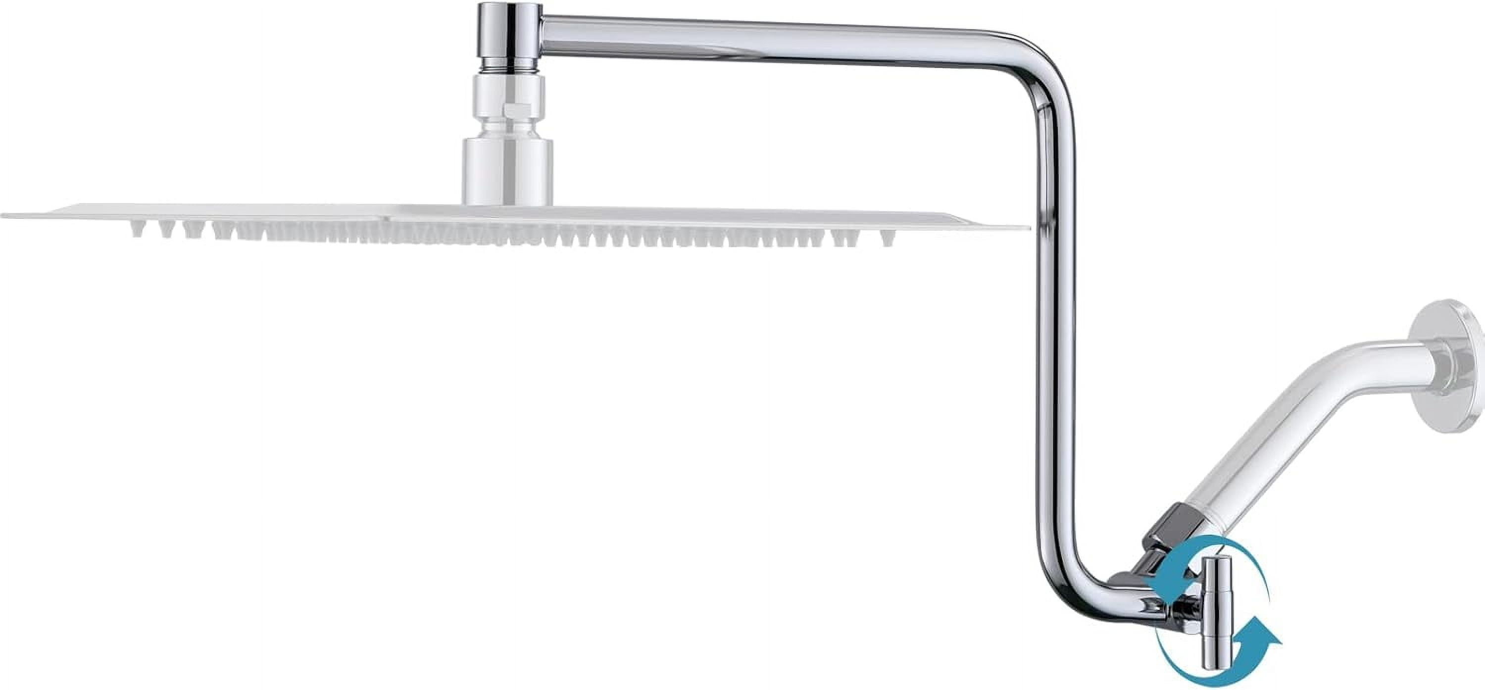 Metal Shower Head Extension Arm, 12" Brass Adjustable Extender ...