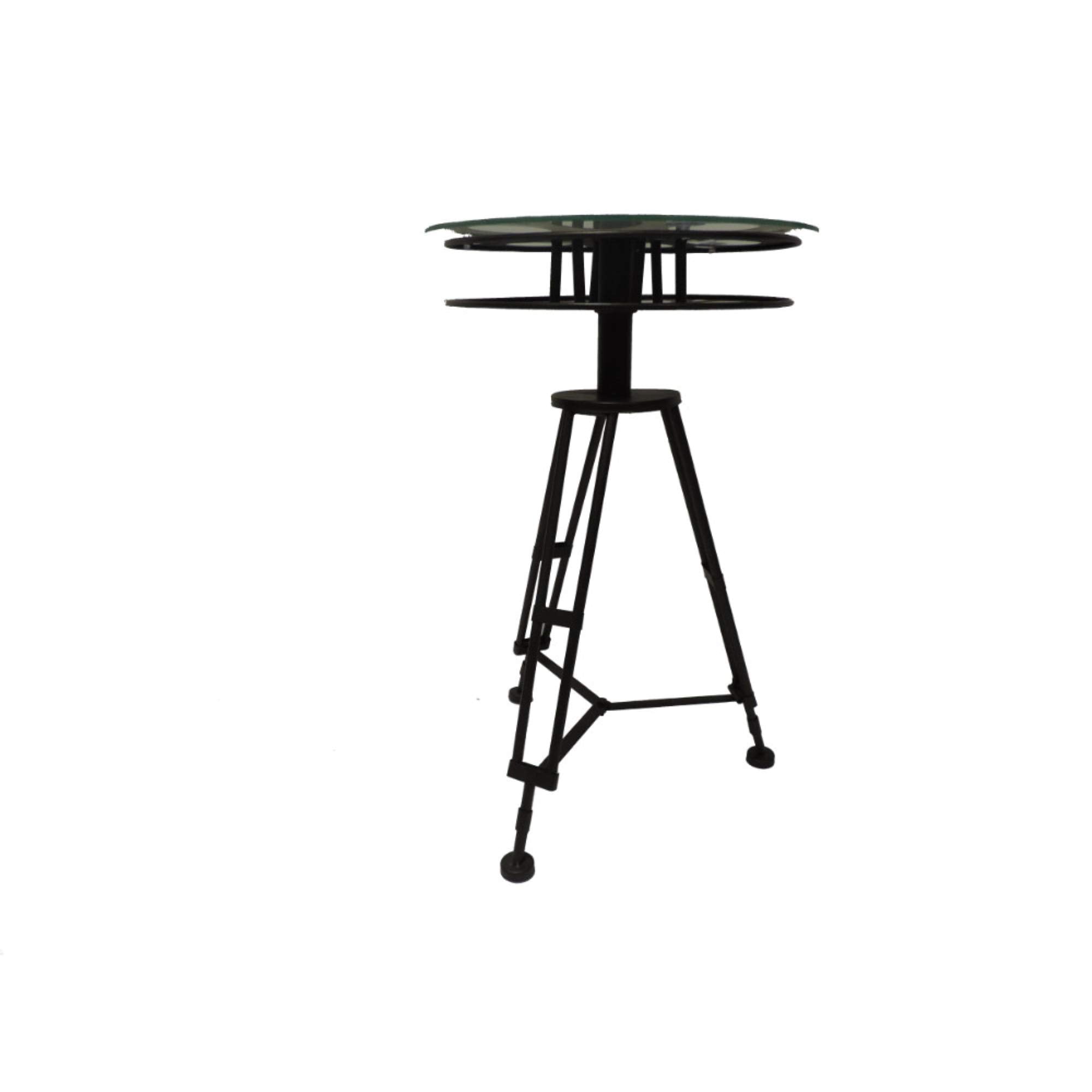 Metal Side End Accent Table Film Reel End Table with Tripod Legs and ...