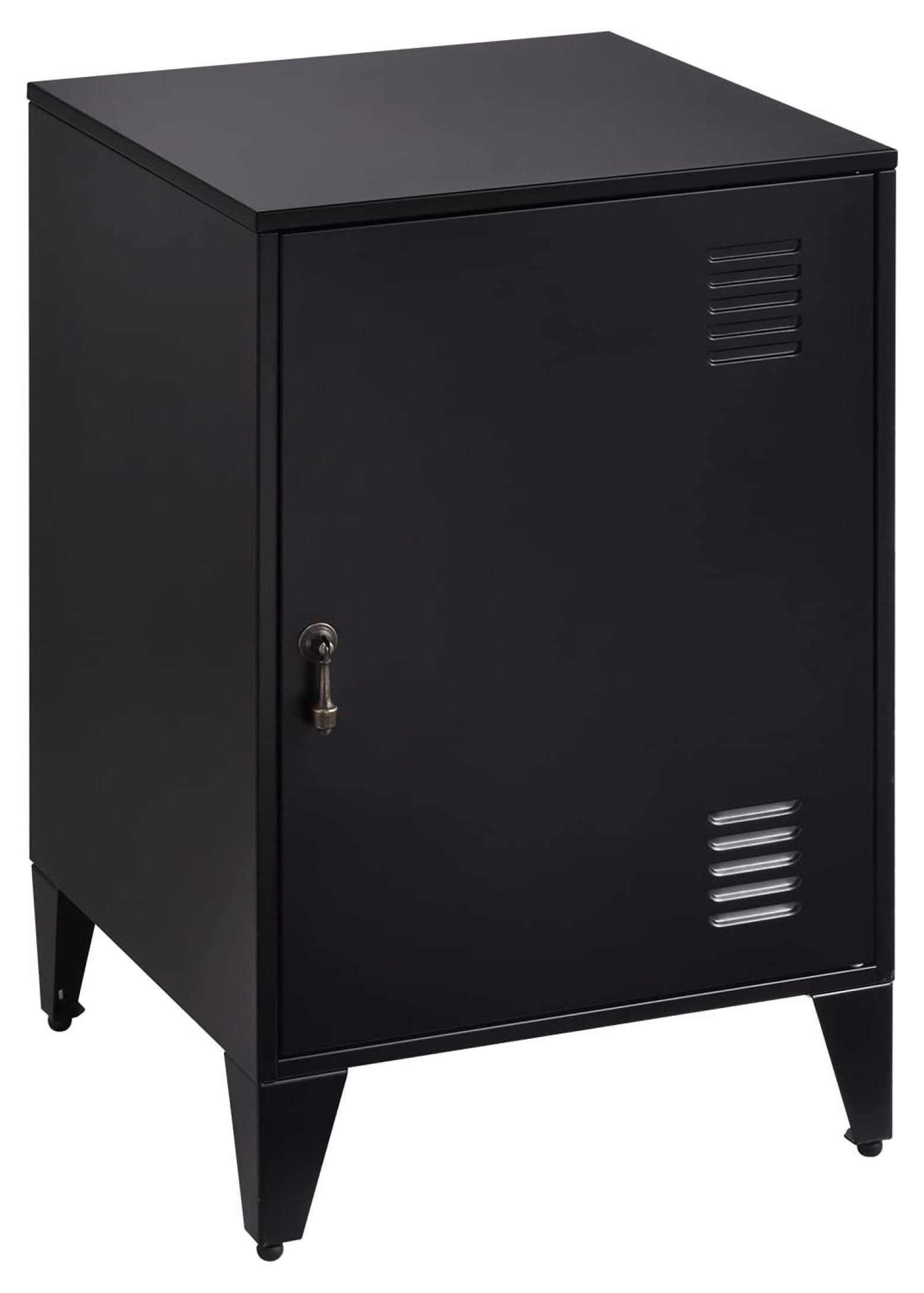 Metal Side Table with Storage Nighstand with Adjustable Shelf and Feet ...