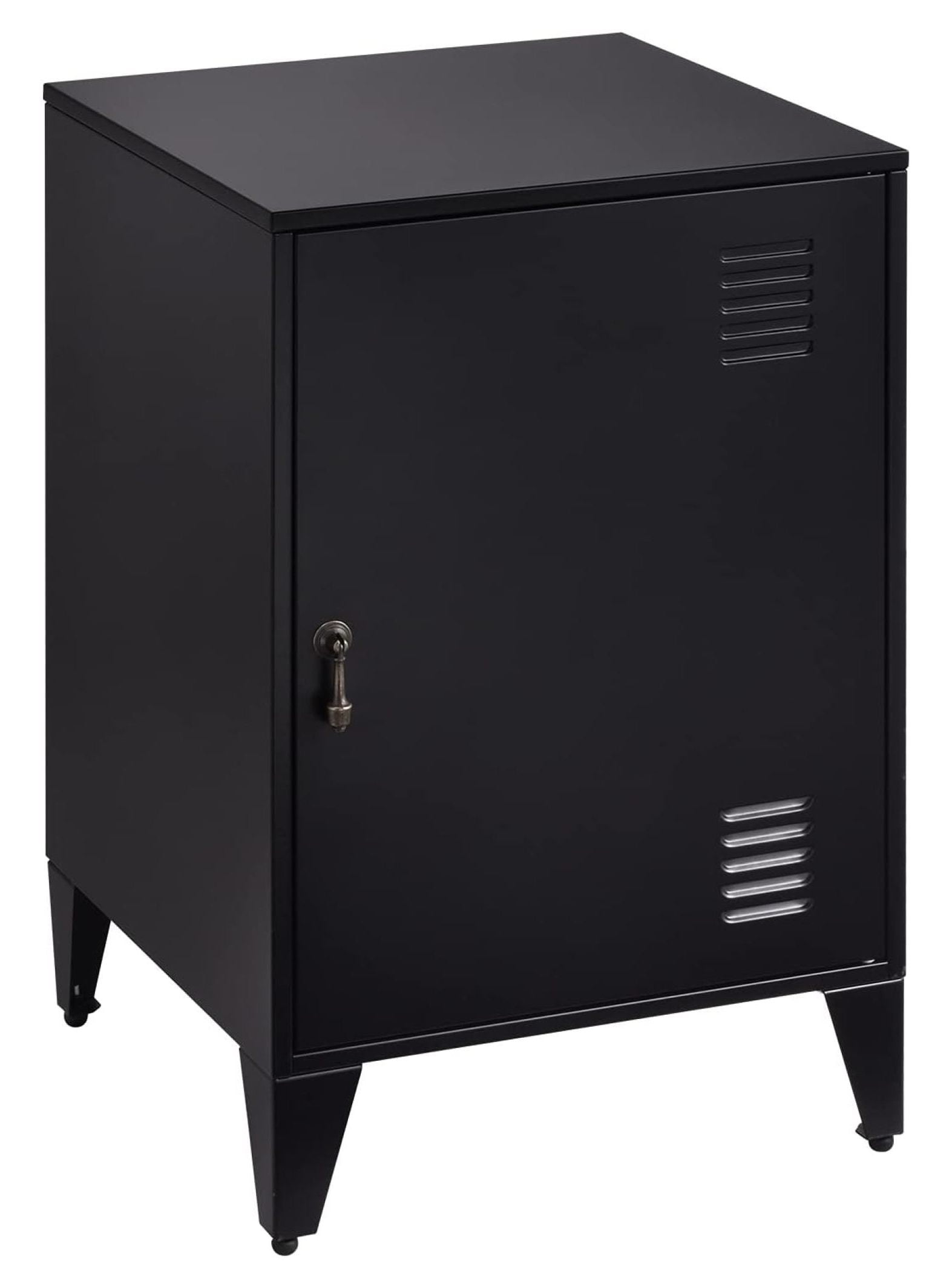 Metal Side Table with Storage Nighstand with Adjustable Shelf and Feet ...