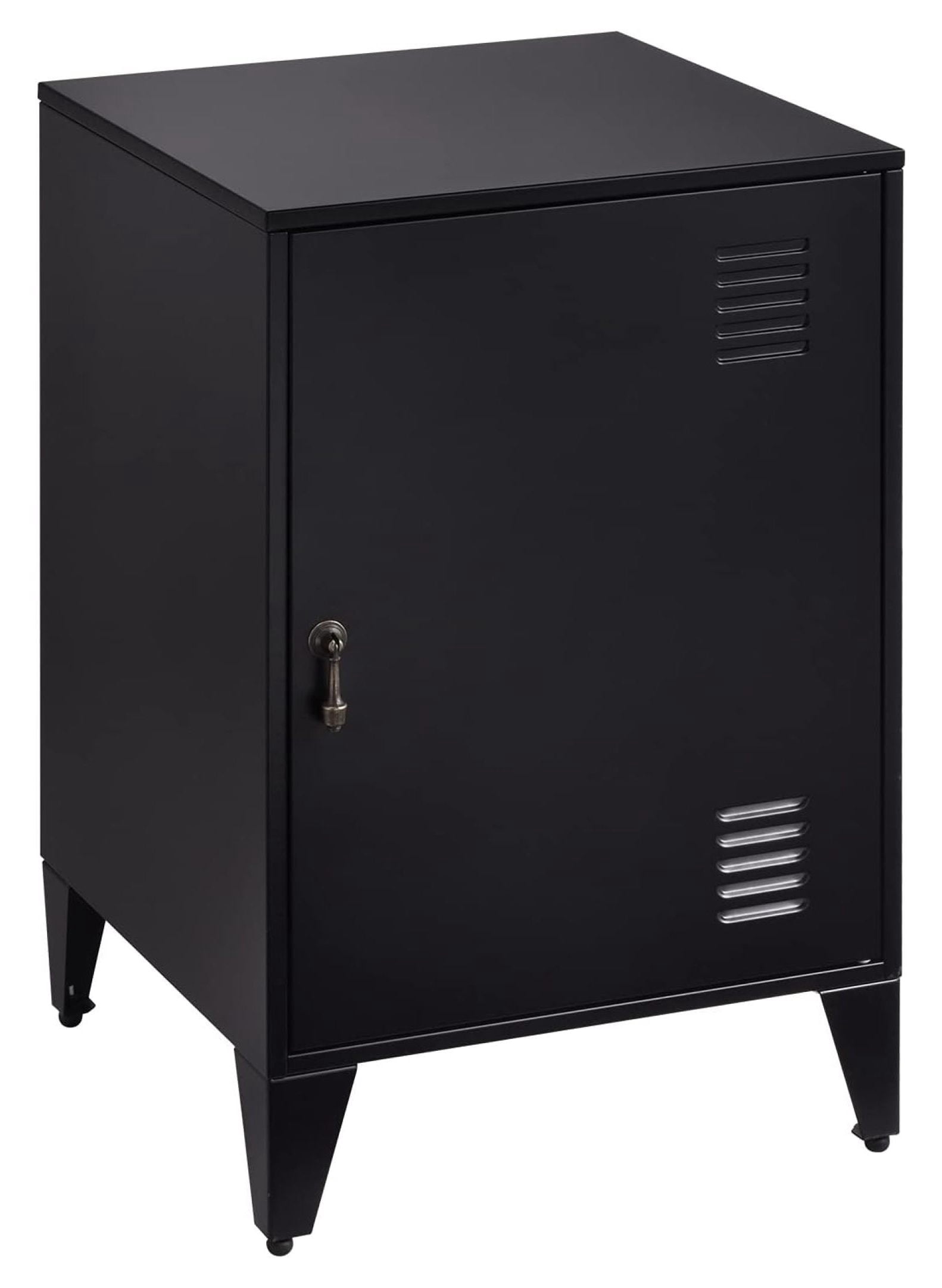 Metal Side Table with Storage Nighstand with Adjustable Shelf and Feet ...