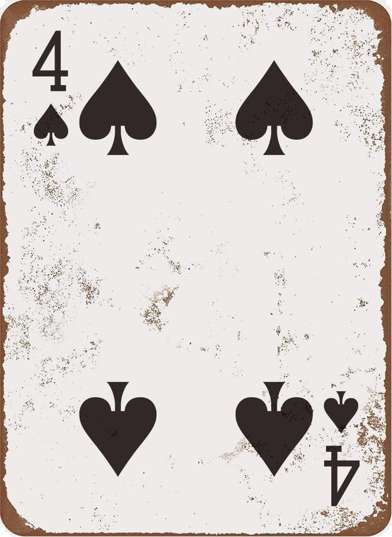 Metal Sign 12 x 16inches - 4 of Spades Retro Poker Man Cave Vintage ...